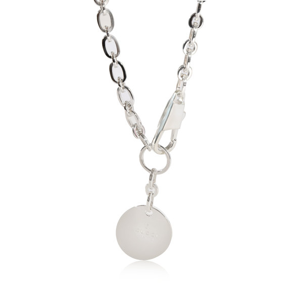 Gucci | Jewelry | Gucci Logo Circle Pendant Necklace In Sterling Silver ...